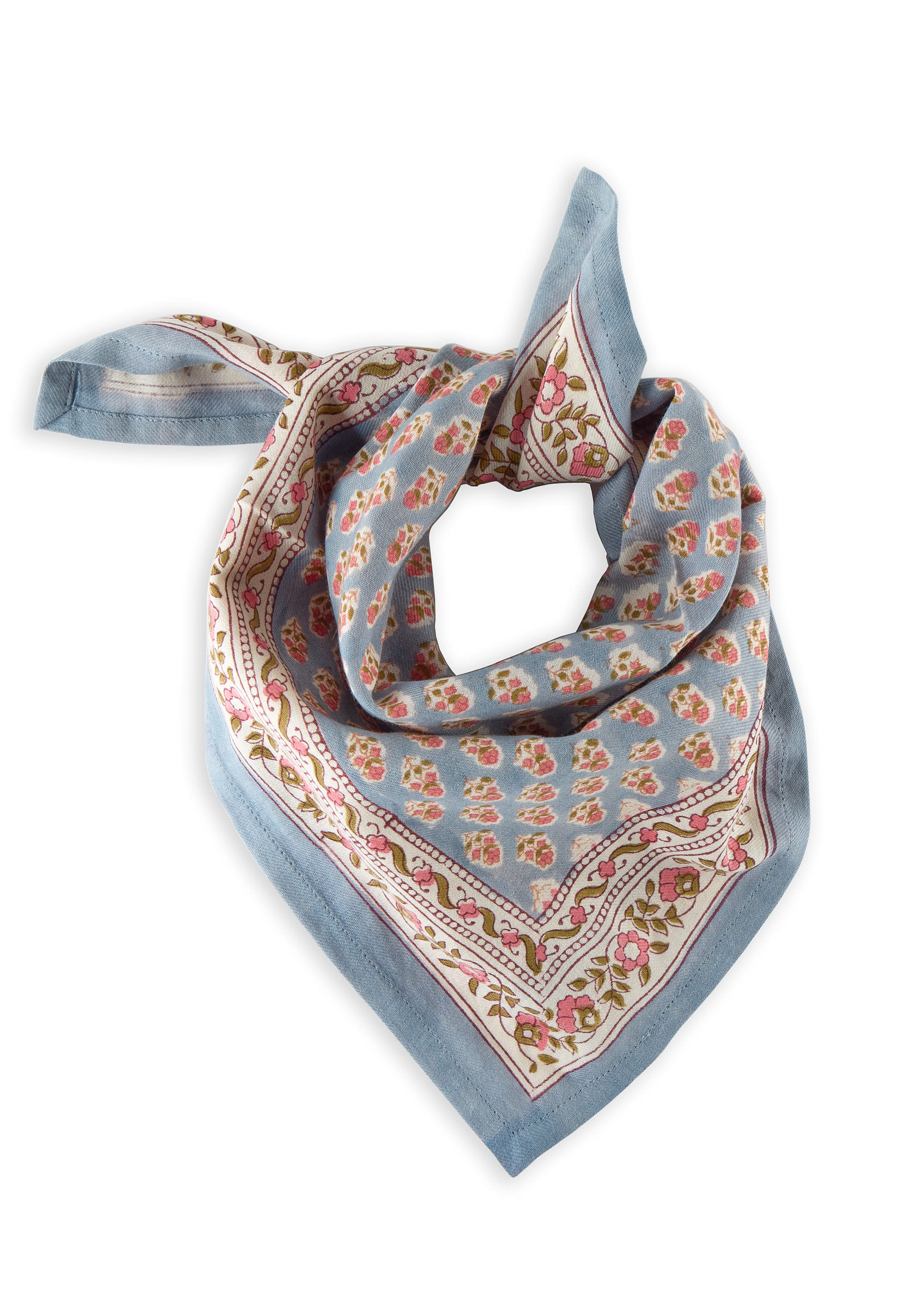 Petit foulard indien Aarti Azul - Bindi Atelier – MAISON FARIGOULETTE